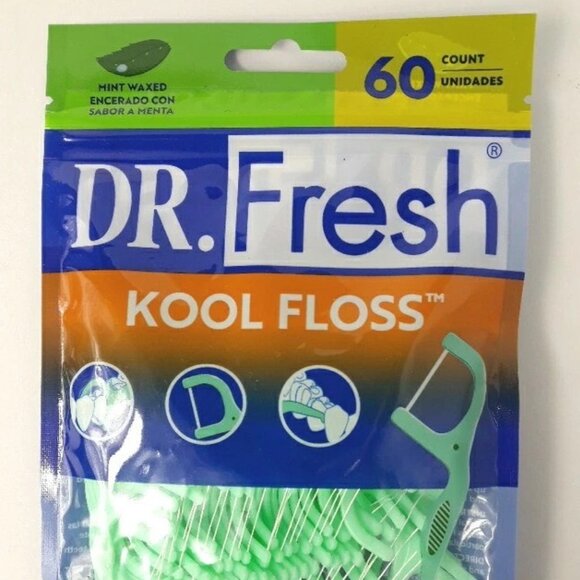 Bath | Dr Fresh Brand Kool Floss Mint Waxed Dental Flossers Picks 6 ...